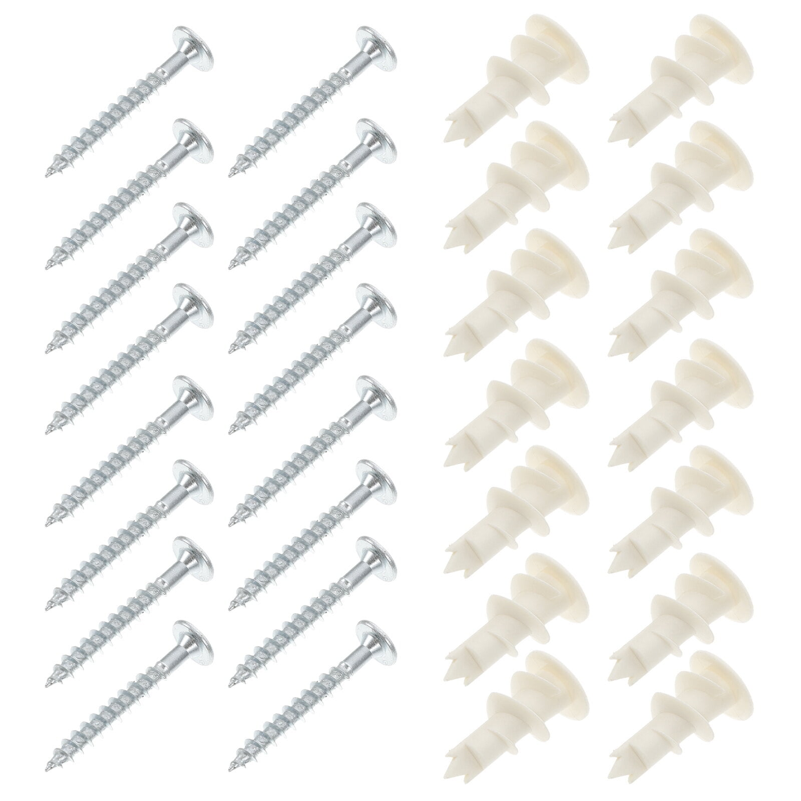 White 20 Sets Iron Plastic Gypsum Board Expansion Pipe Self Drilling ...