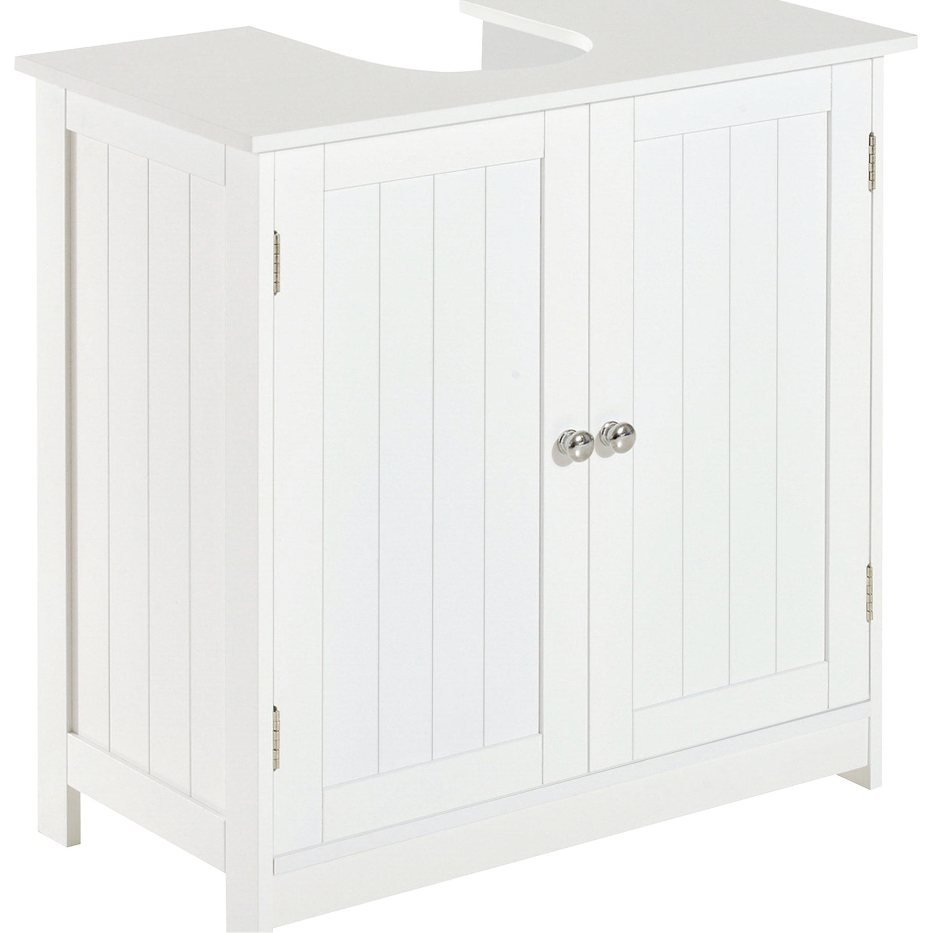 White 24" Bathroom Vanity Cabinet, Open-Back for Pedestal Sink ...