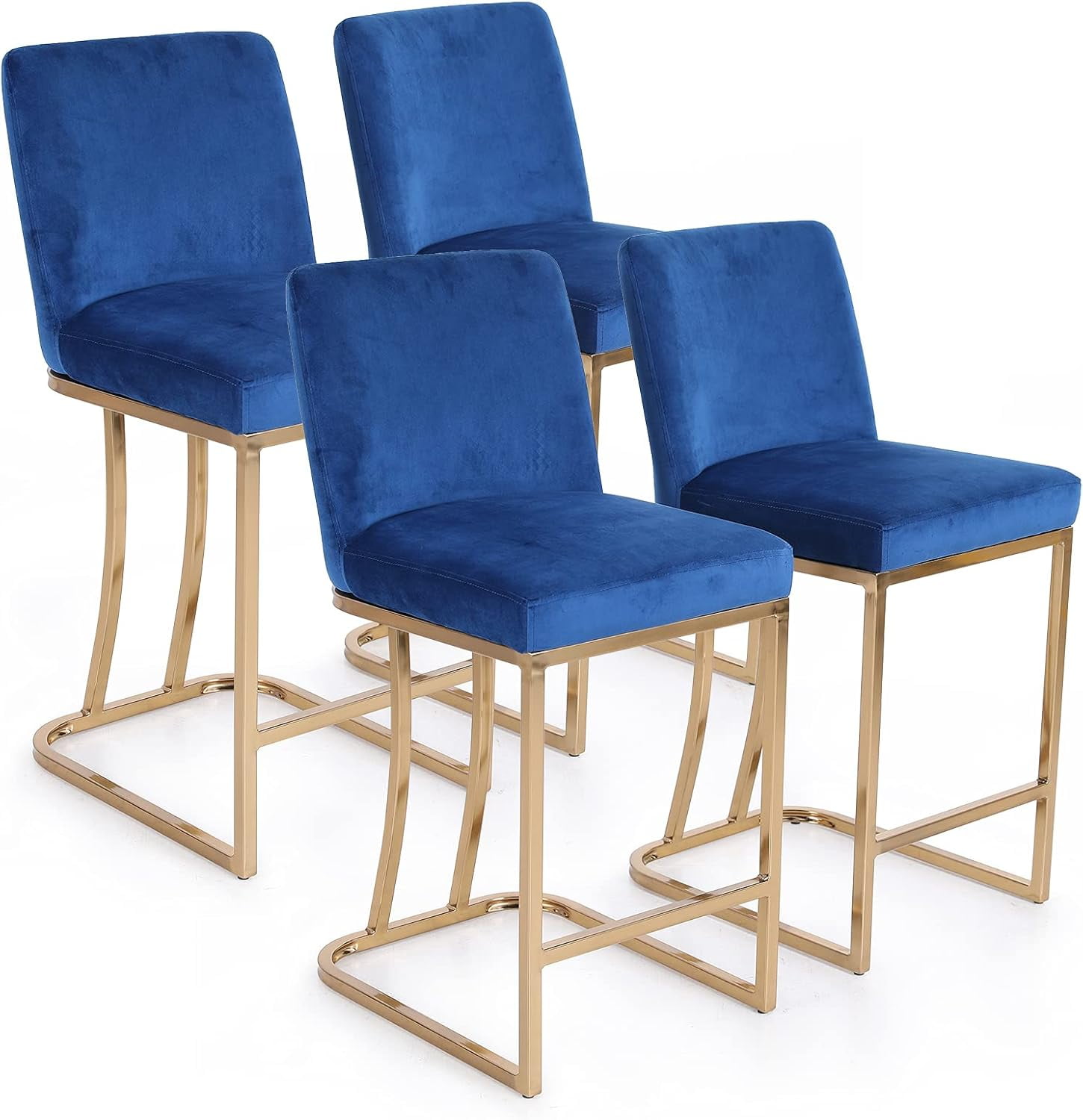 Off White 24 Inch Bar Stool with Back for Kitchen Counter Metal Frame ...