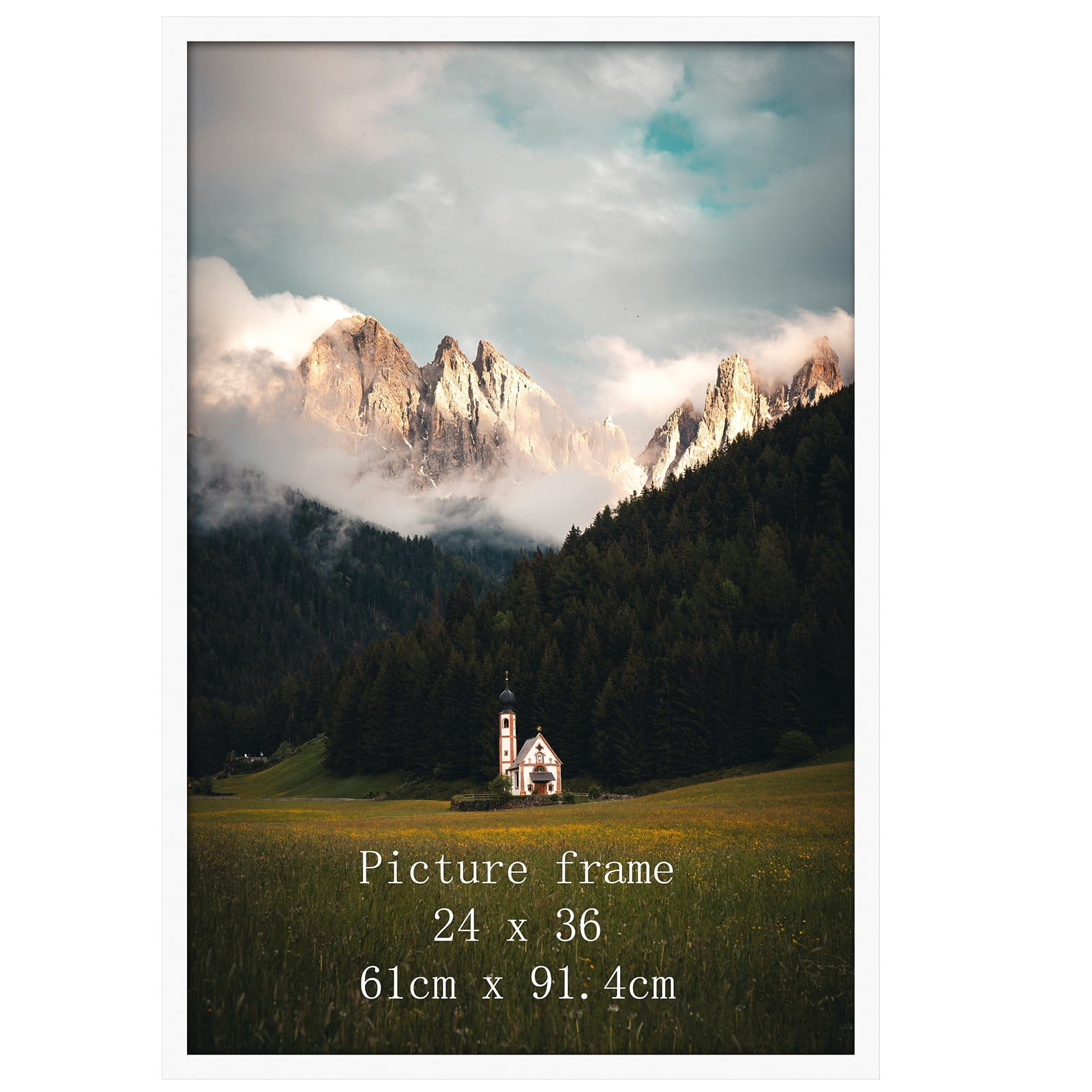 White 24x36 Frame, Large Picture Poster Frame for Wall Mounted ...