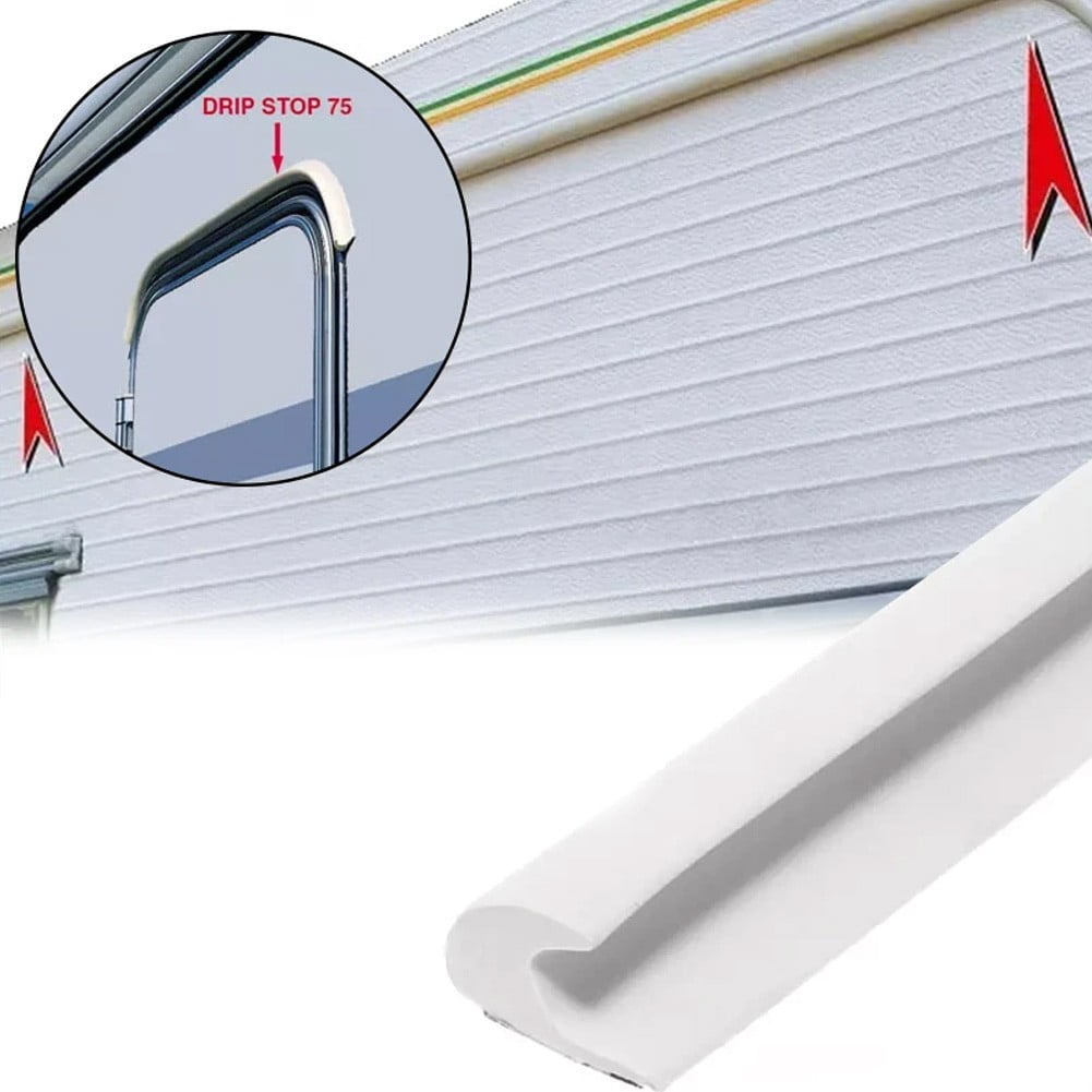 White 2m PVC Rubber Seal Gutter Soft Rubber for Cars Vans ，RVs Easy to ...
