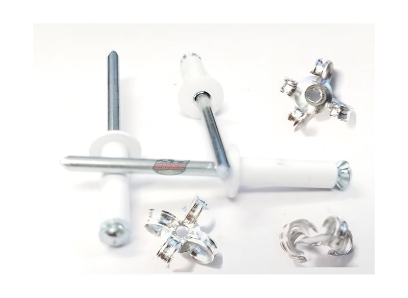 White 3/16" Rivet Small Head Exploding Banana Peel Aluminum Pop Rivets ...
