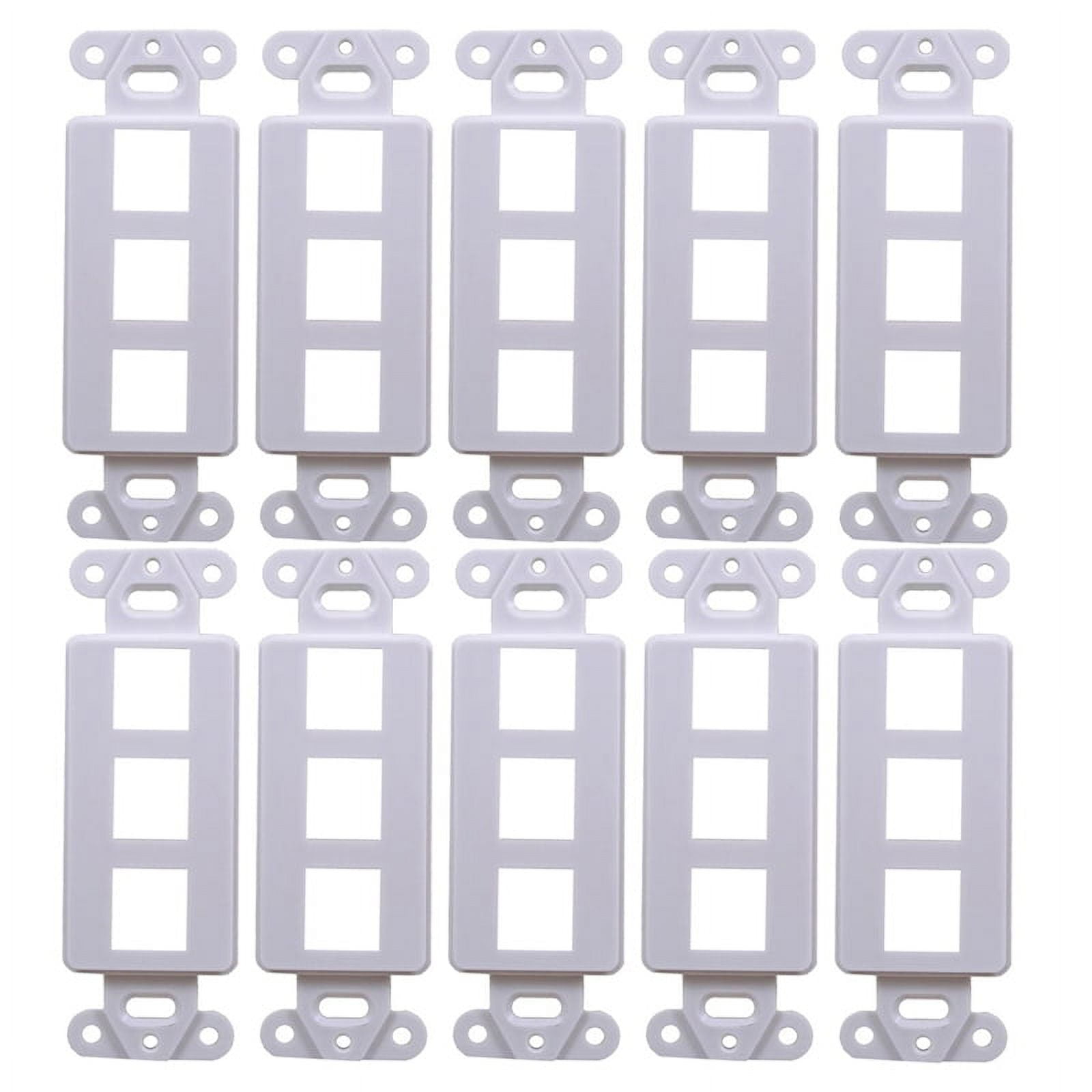 White 3-Port Decora Keystone Jack Wall Insert HDMI, Cat5/6, USB and ...