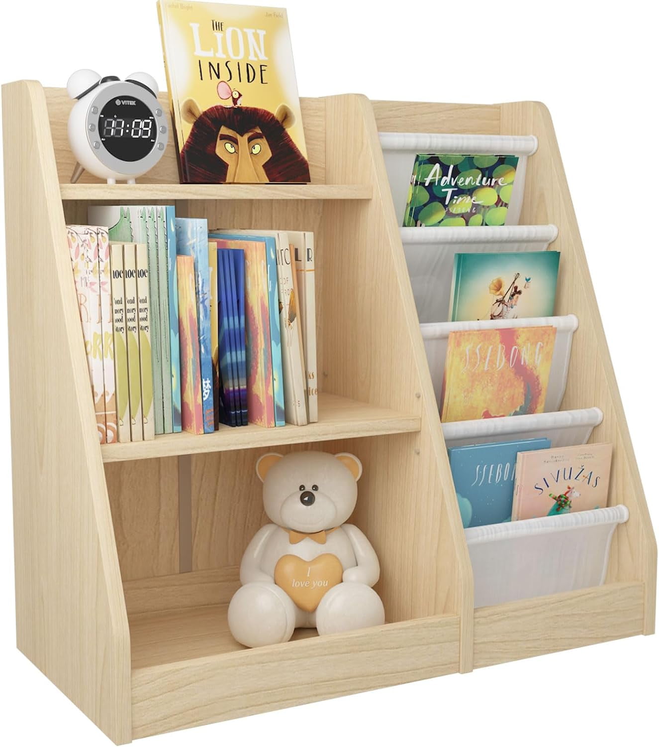 White 3 Tier Kids Bookshelf Toddler Book Rack for Book Toy Storage ...