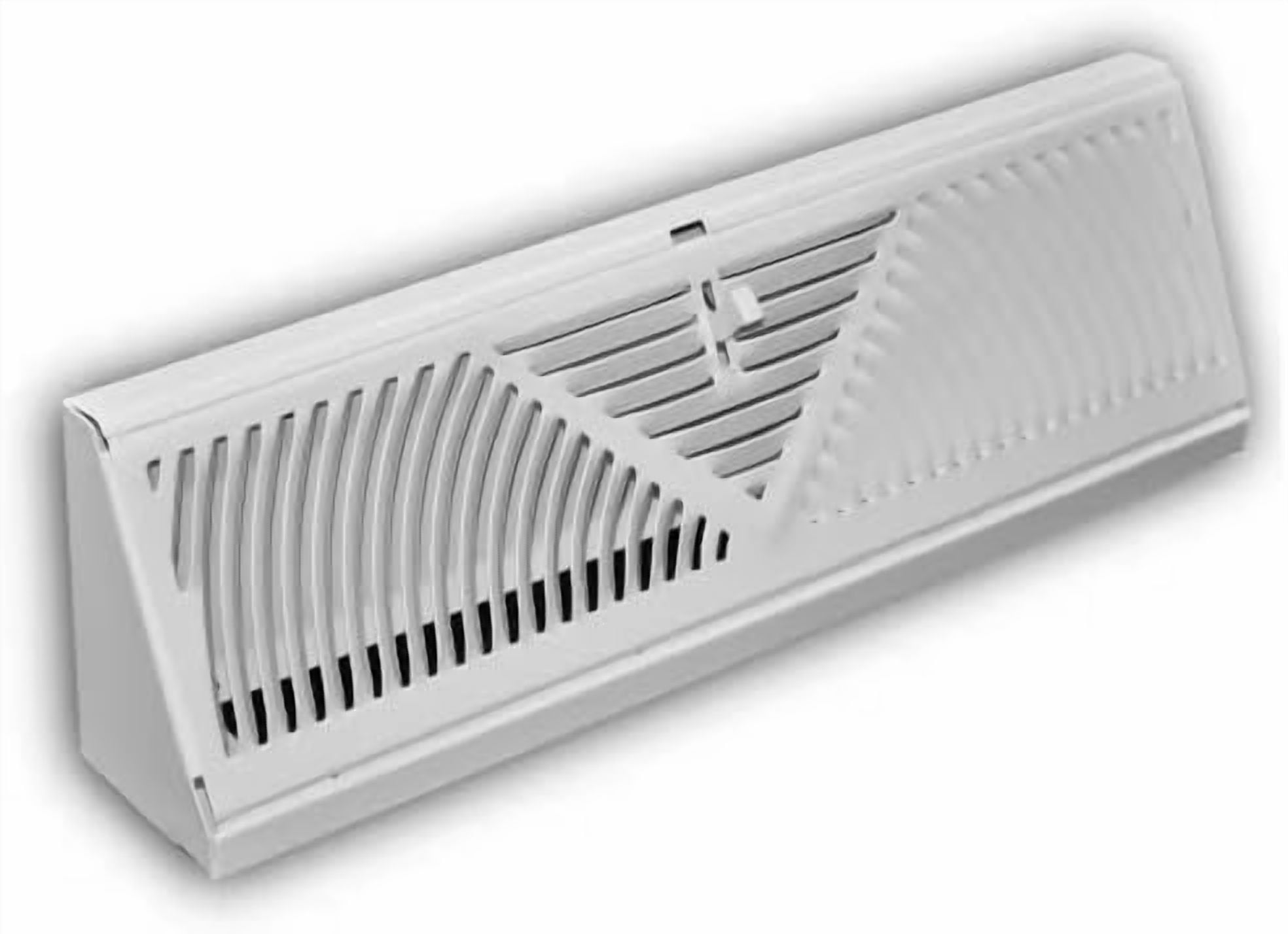 White 3 Way Adjustable Corner Baseboard Grill Register Vent Diffuser ...