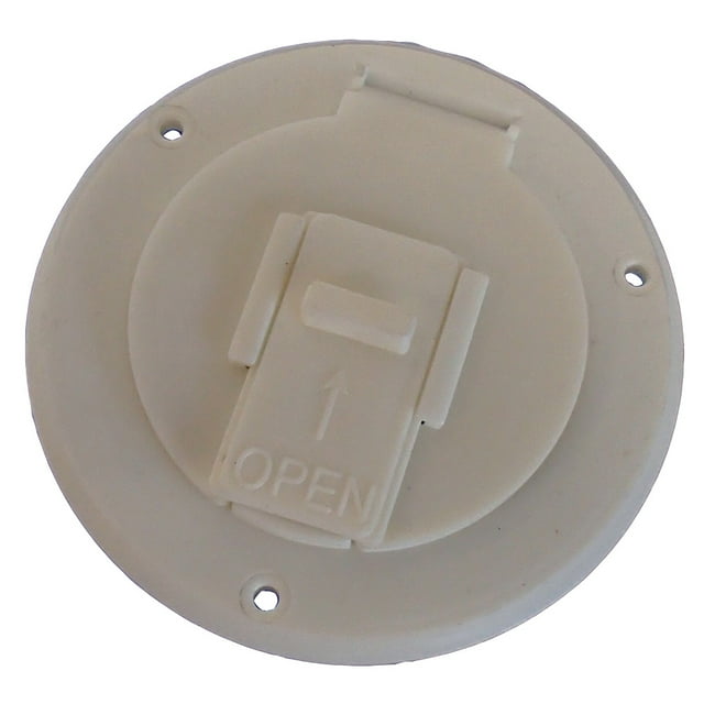 White 30 Amp Round Electric Cable Hatch for RV Camper - Walmart.com