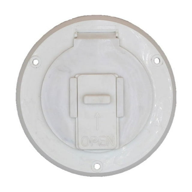 White 30 Amp Round Electric Cable Hatch for RV Camper - Walmart.com