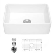 Los Flexi 30" x 18" Farmhouse Sink, Fireclay Apron Front Sink with ...