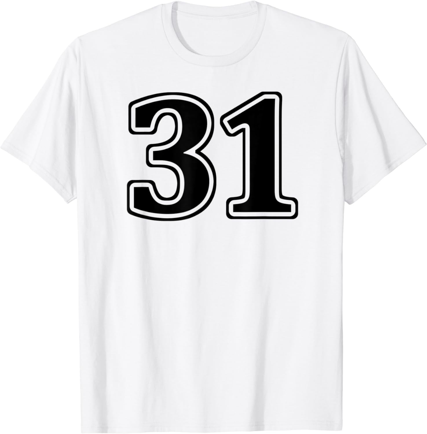 White 31 Number Thirty One Team Birthday Sport Uniform T-Shirt ...