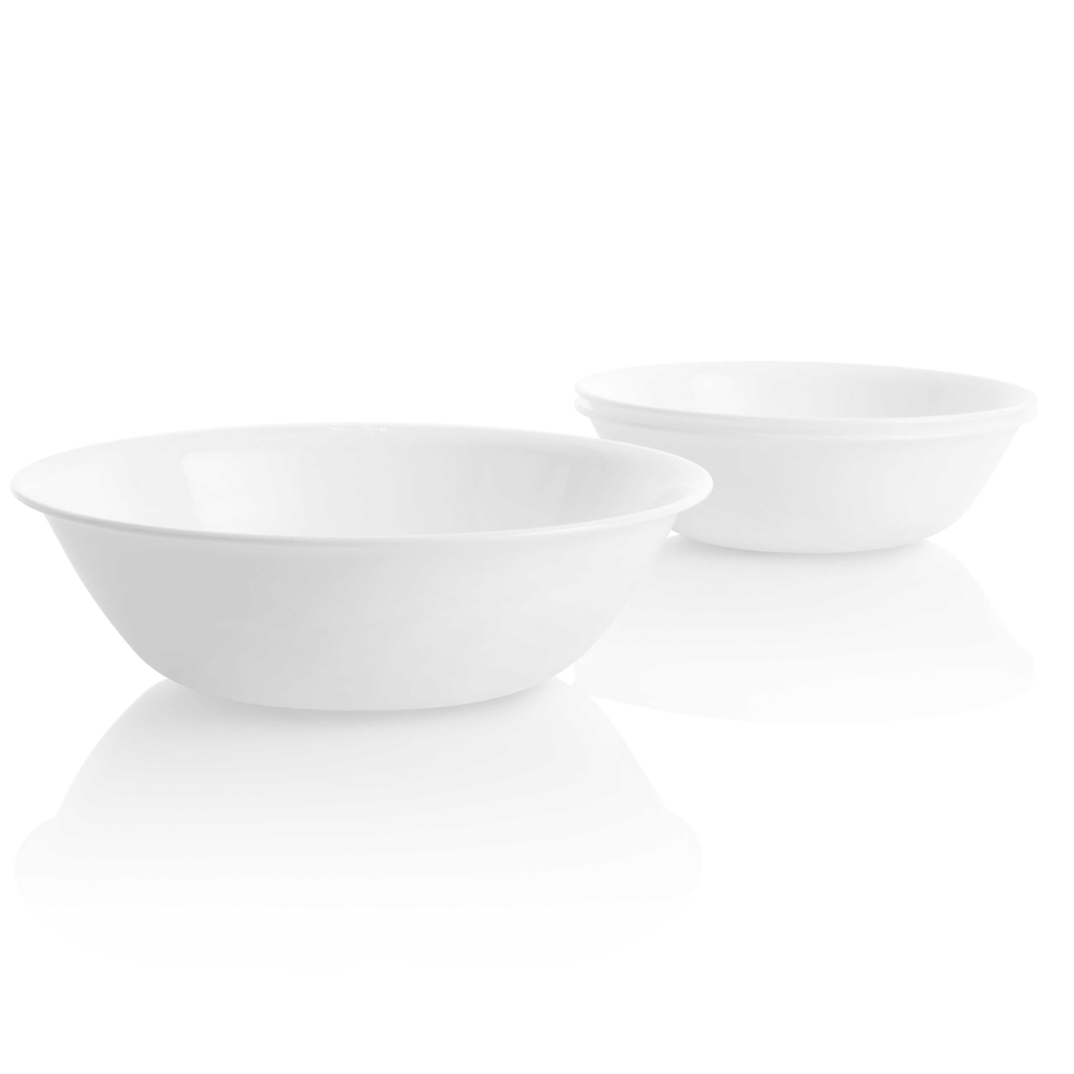 White 32 oz Glass Serving Bowl (Set of 3) Super lightweight, ultra ...