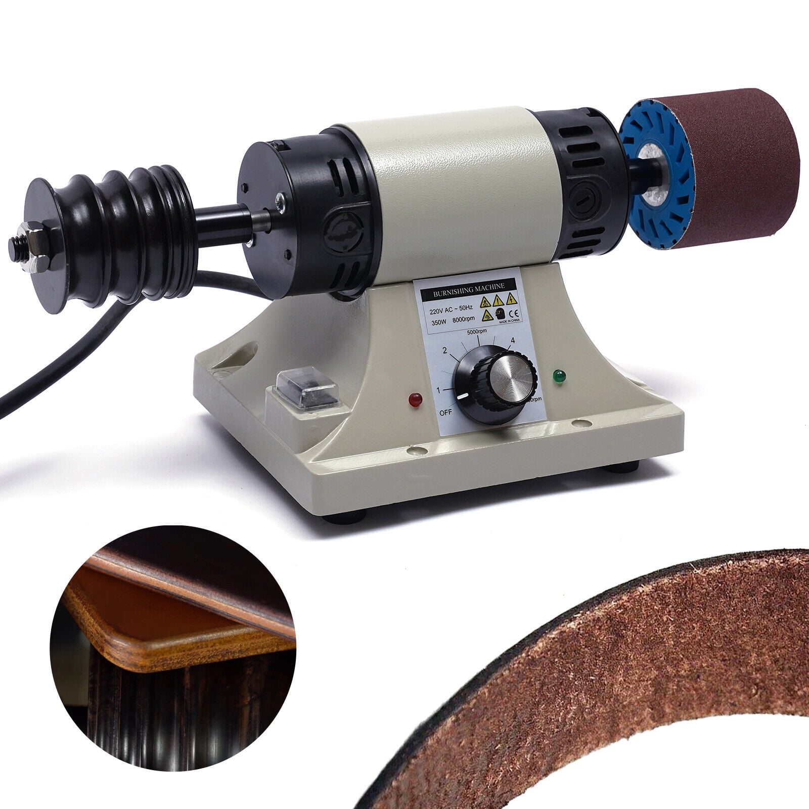 White 350W Leather Polishing Machine, Leather Burnishing Machine, Edge ...