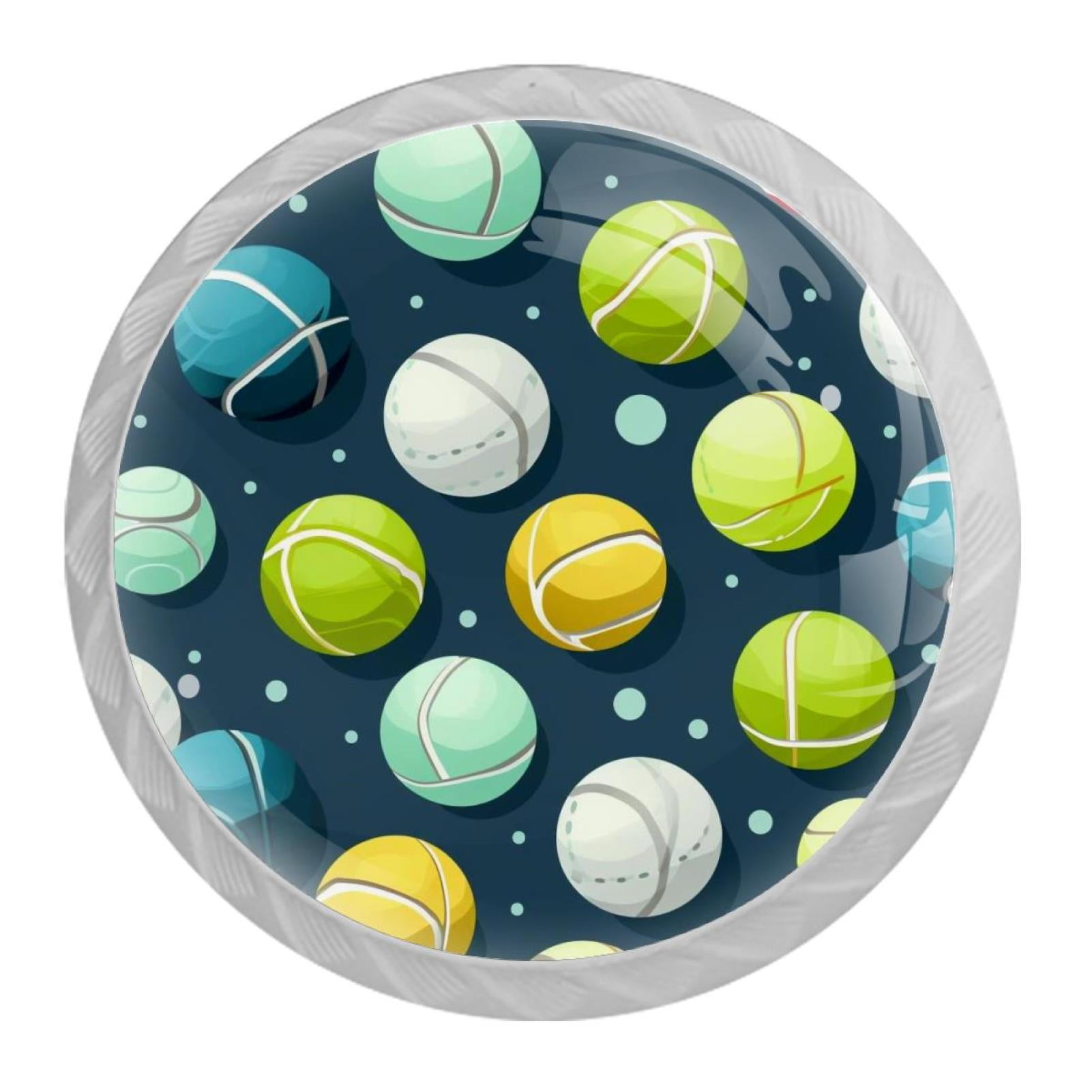 White 35mm Cabinet Knobs Pulls Tennis Balls Cute Glass ABS Drawer ...
