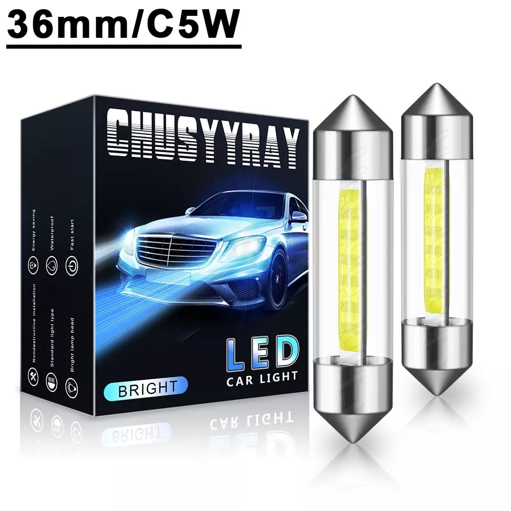 6000K White 36MM 6411 LED Interior Bulbs for Dome Map Trunk License ...