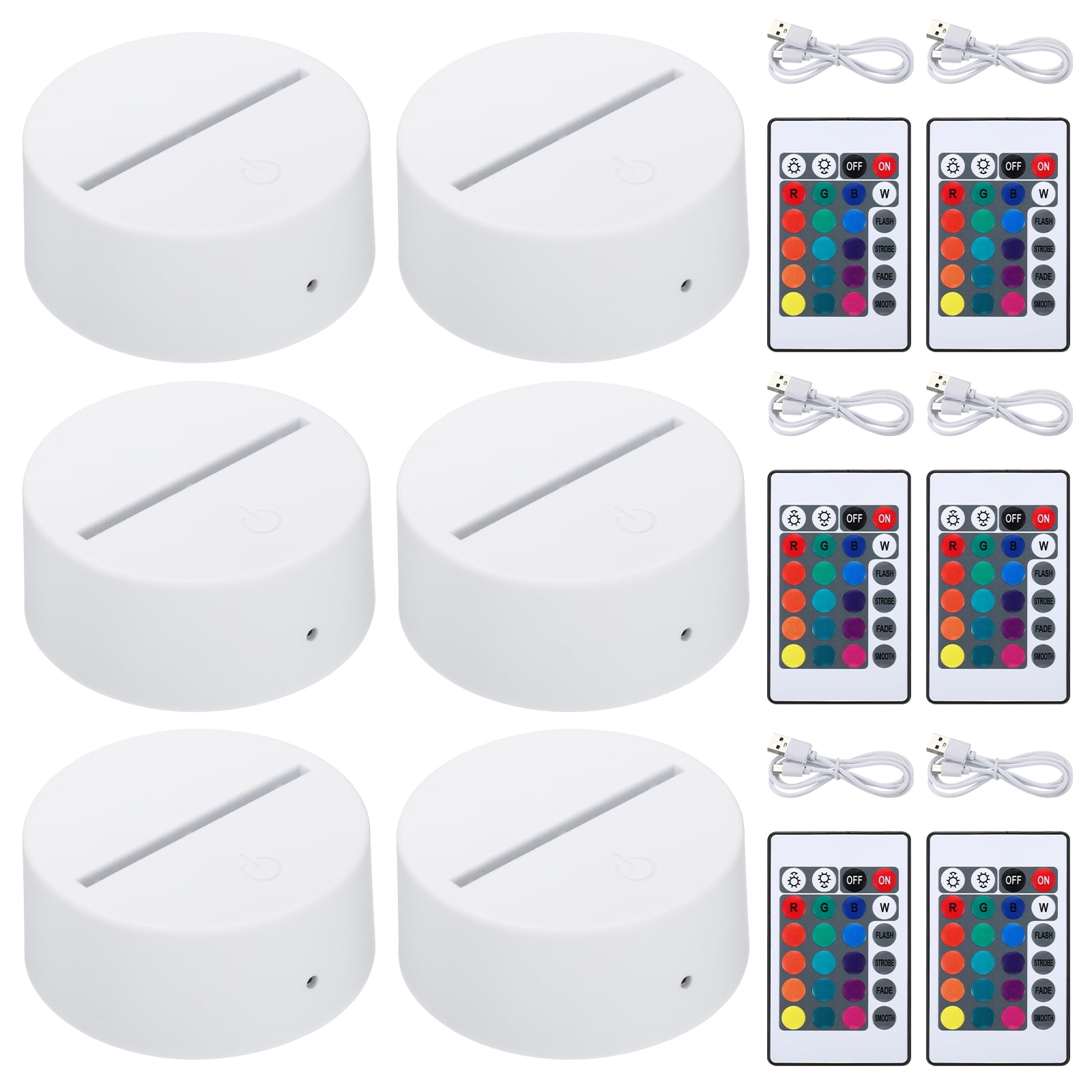 White 3D Night LED Light Lamp Base 16 Colors LED Light Display Base ...