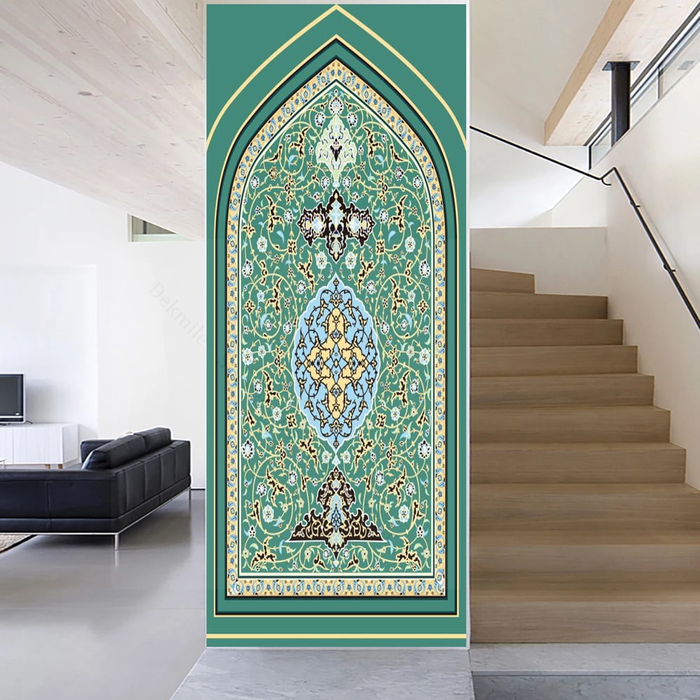 White 3D Self-adhesive Door Sticker Art Arch Refurbish Poster Muslim ...