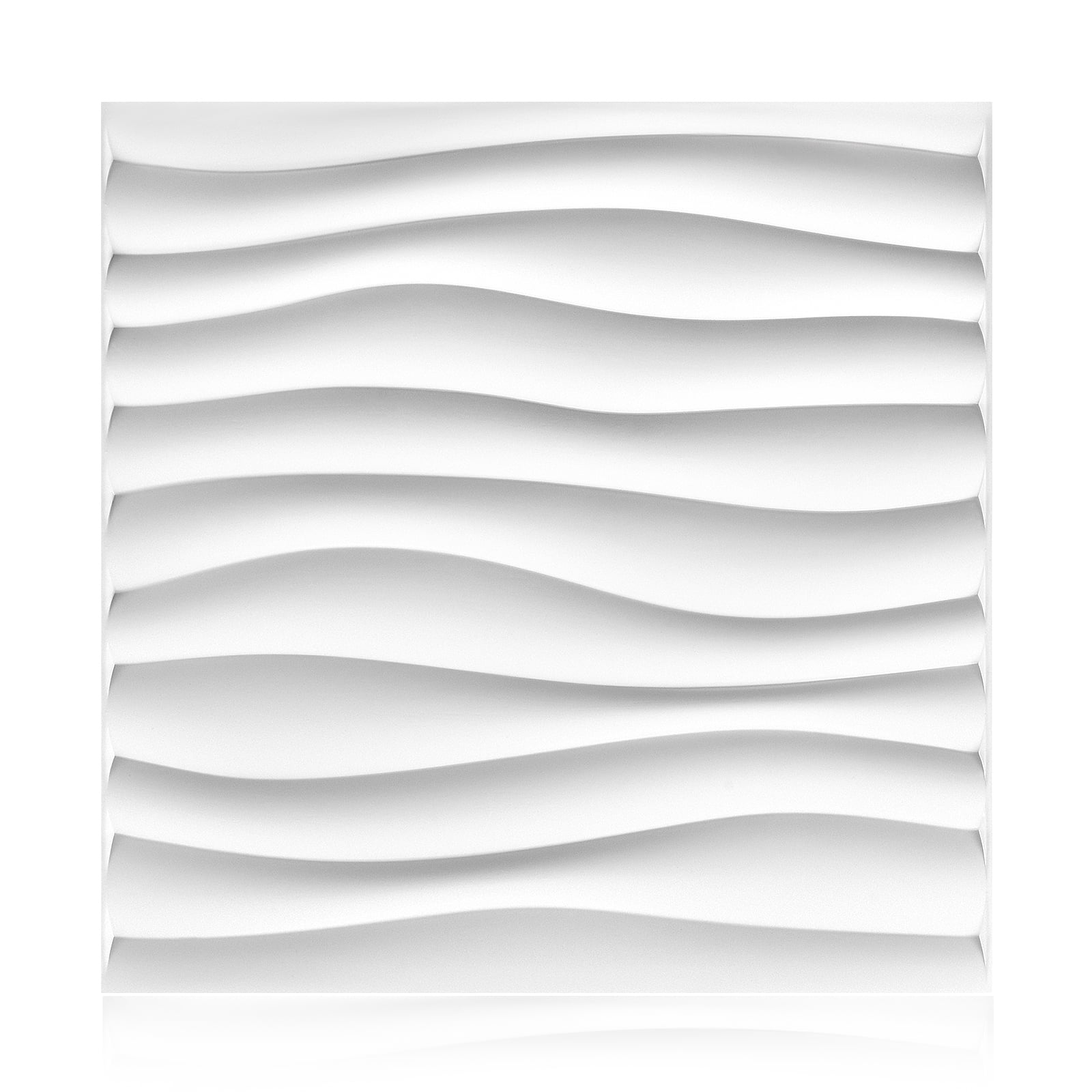 White 3D Wall Panels, Wave Design Textured PVC Wall Panels, 11.8''x11.8 ...