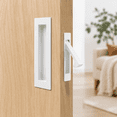 White 4.72 Inch 2 Set Recessed Flush Pocket Door Hardware Pull Handles ...