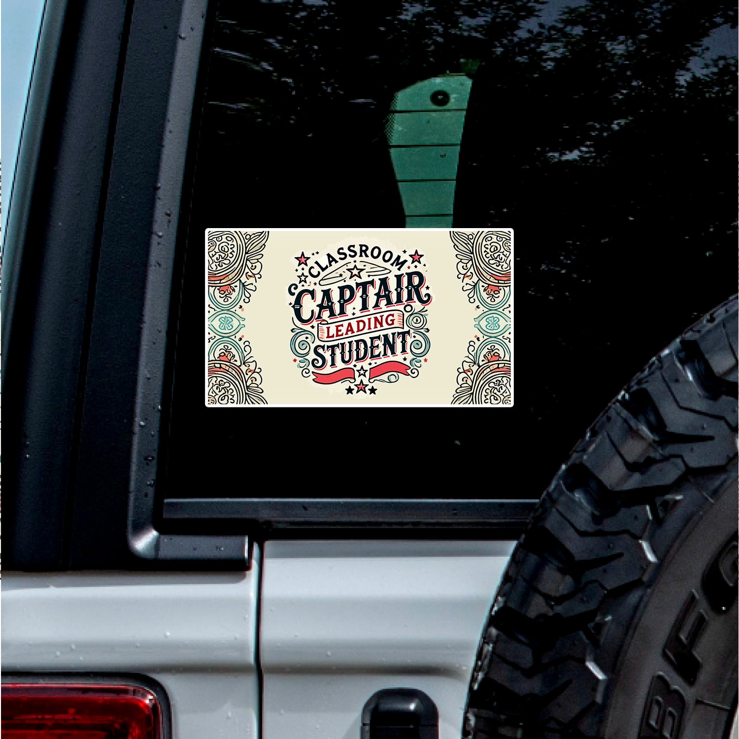 (White, 4.8'' X 2.7'') Sticker Of Classroom Captain Leading Student For ...