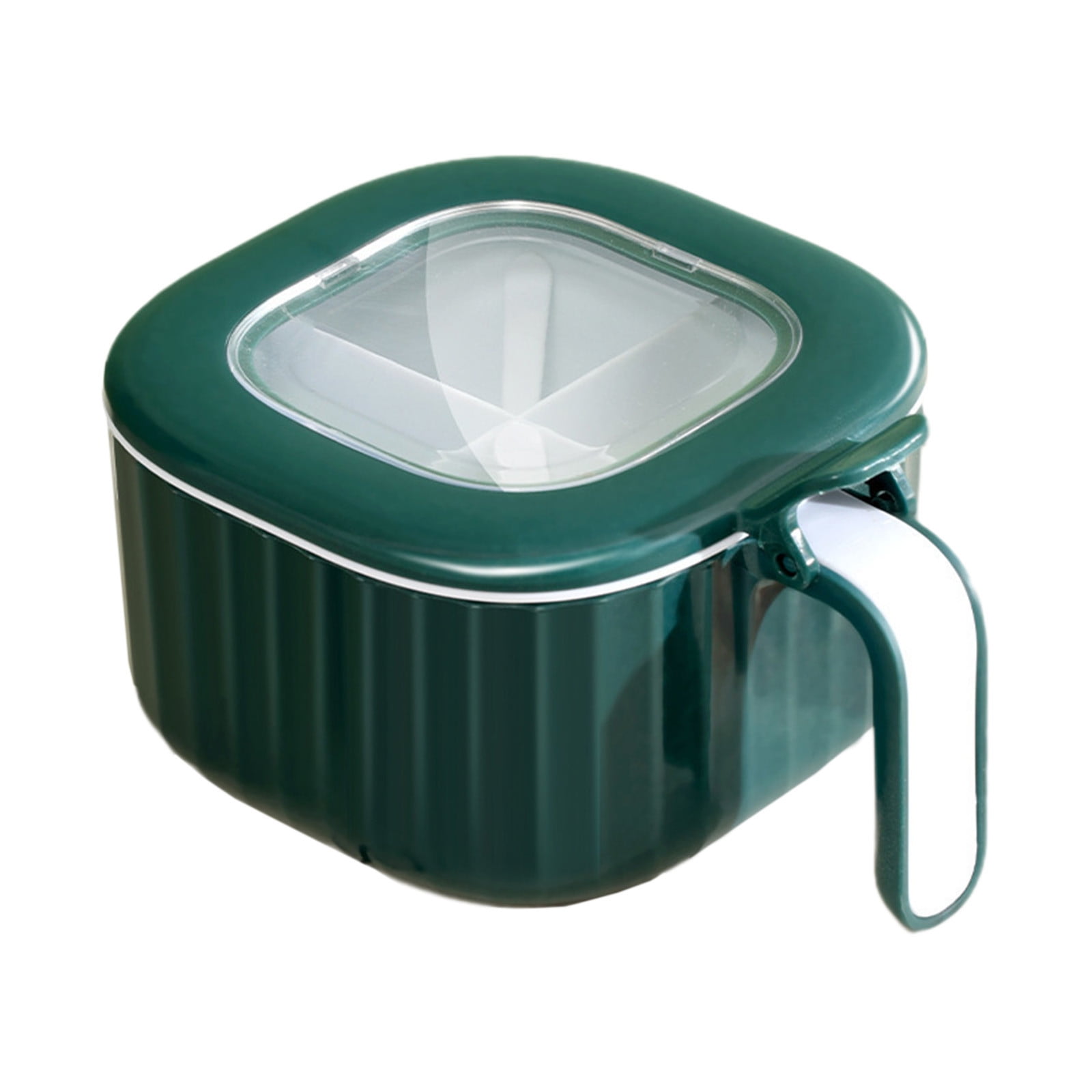 White 4 Compartment Spice Organizer With Lids And Spoons Airtight ...