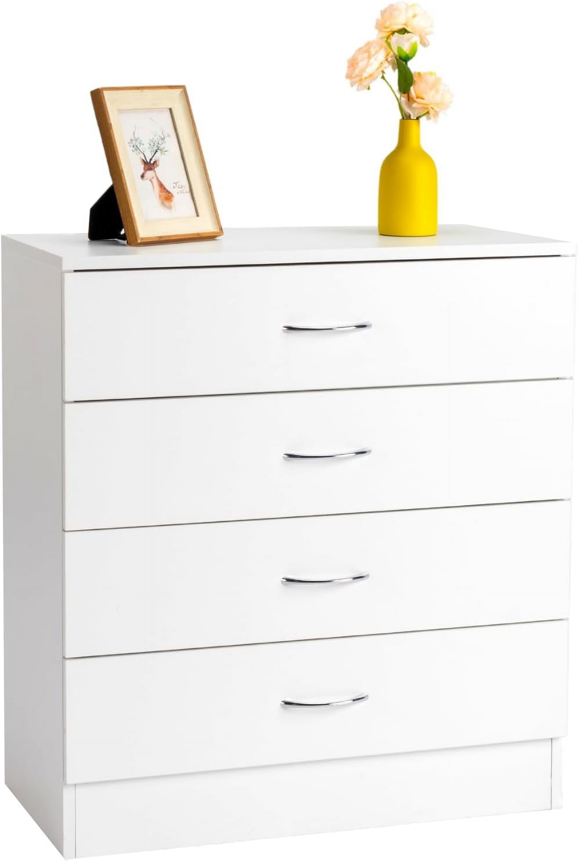 White 4 Drawer Dresser, Small Dresser for Bedroom, Dresser for Closet ...