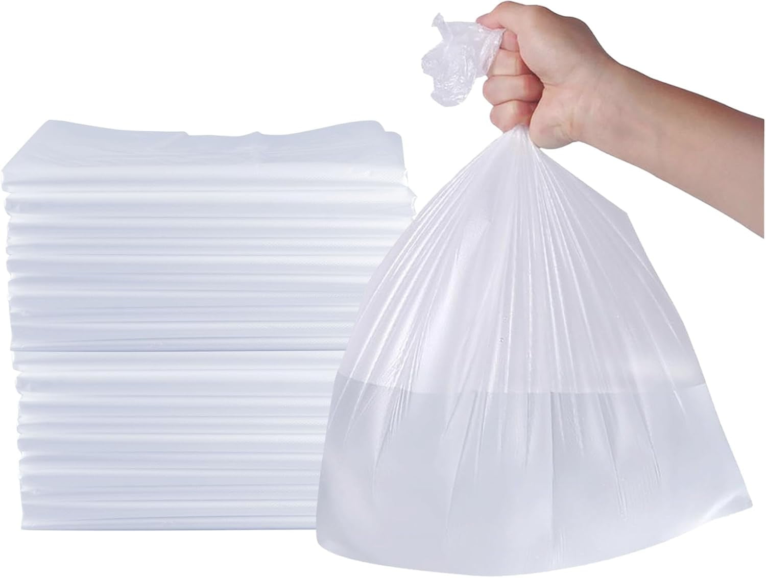 White 4 Gal Small Trash Bags Trash Can Liners 300 Count 4 Gallon Separated Trash Bag Garbage ...