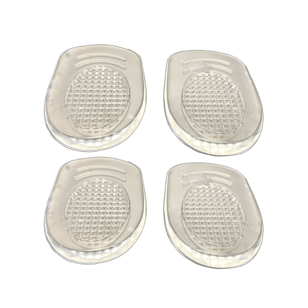 4 Pairs Silicone Heel Pads Comfort Increase Cushions Depression Half ...