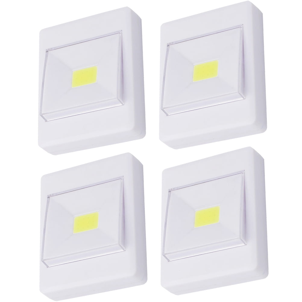 White 4-Pack Battery Operated LED Cupboard Lights, Dimmable Wall ...