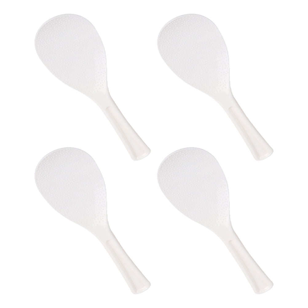 White 4 Pcs Plastic Table Spoons for Rice Kitchen Utensils Free ...