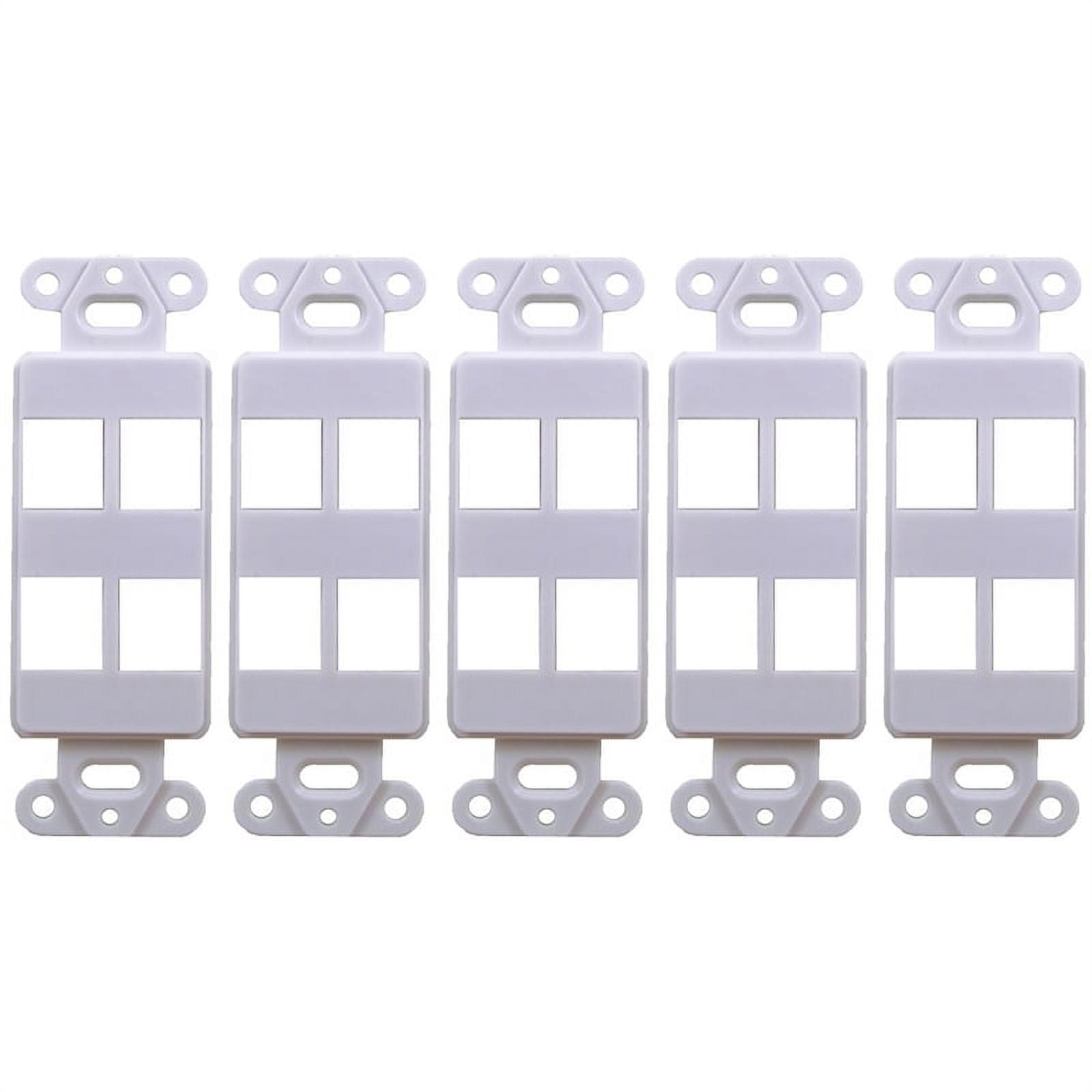 White 4-Port Decora Keystone Jack Wall Insert HDMI, Cat5/6, USB and ...