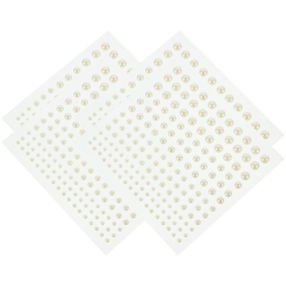 White 4 Sheets Stickers Gems for Kids Pearls Beads Strips Make up Face ...