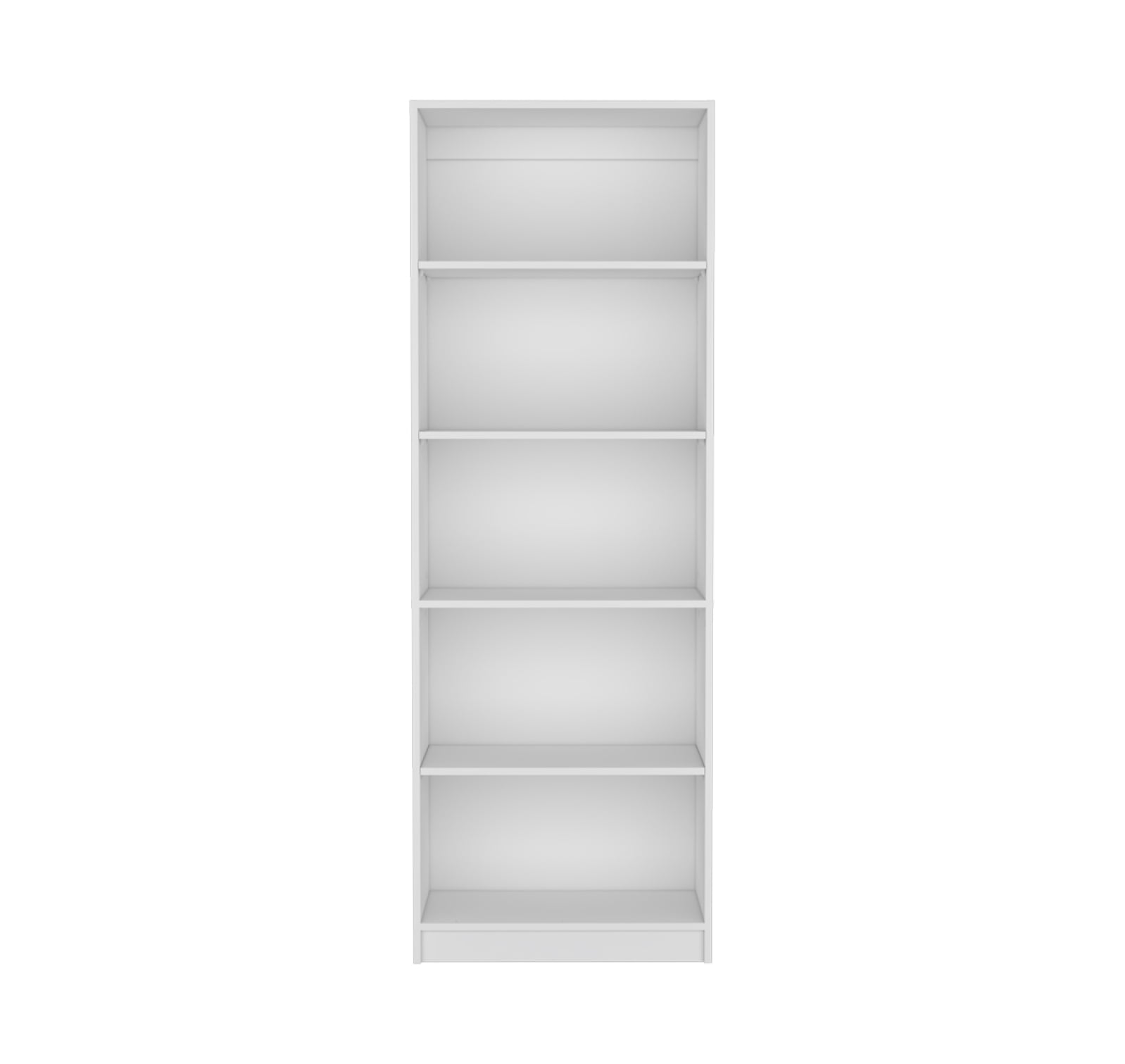 White 4-Shelf Bookcase, Benzoni Office Storage, Modern Design - 16.5"W ...