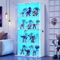 White 4-Tier Glass Display Cabinet with Adjustable Shelves, Lockable ...