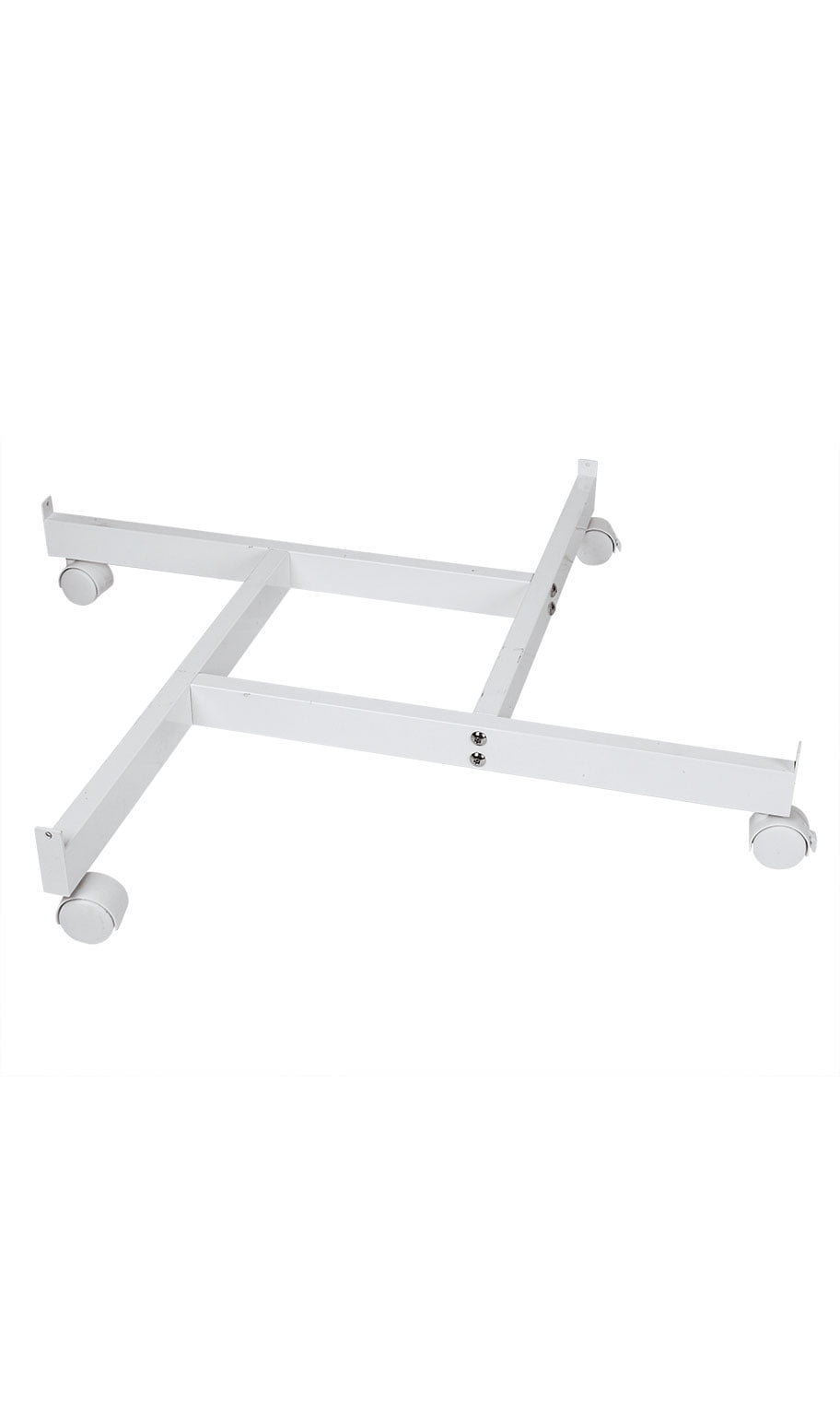 White 4-Way Grid Base with Casters (Use with existing 3” on Center Wire ...