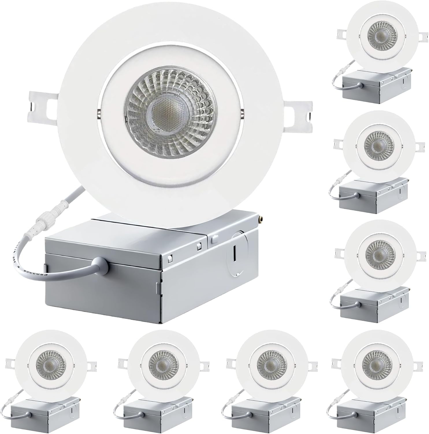 White 4-inch Integrated Panel with Gimbal 5000K (Cool White), 7w, 560lm ...