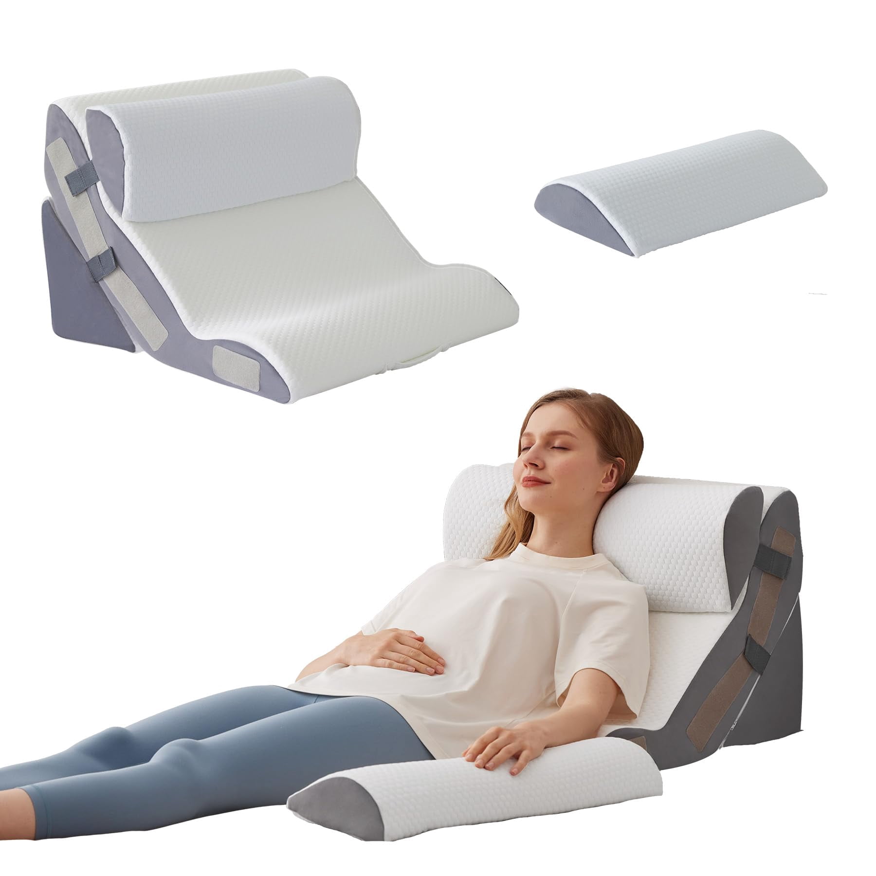 White 4PCS Snore Reducing Pillows Bed Wedge Set - Walmart.com