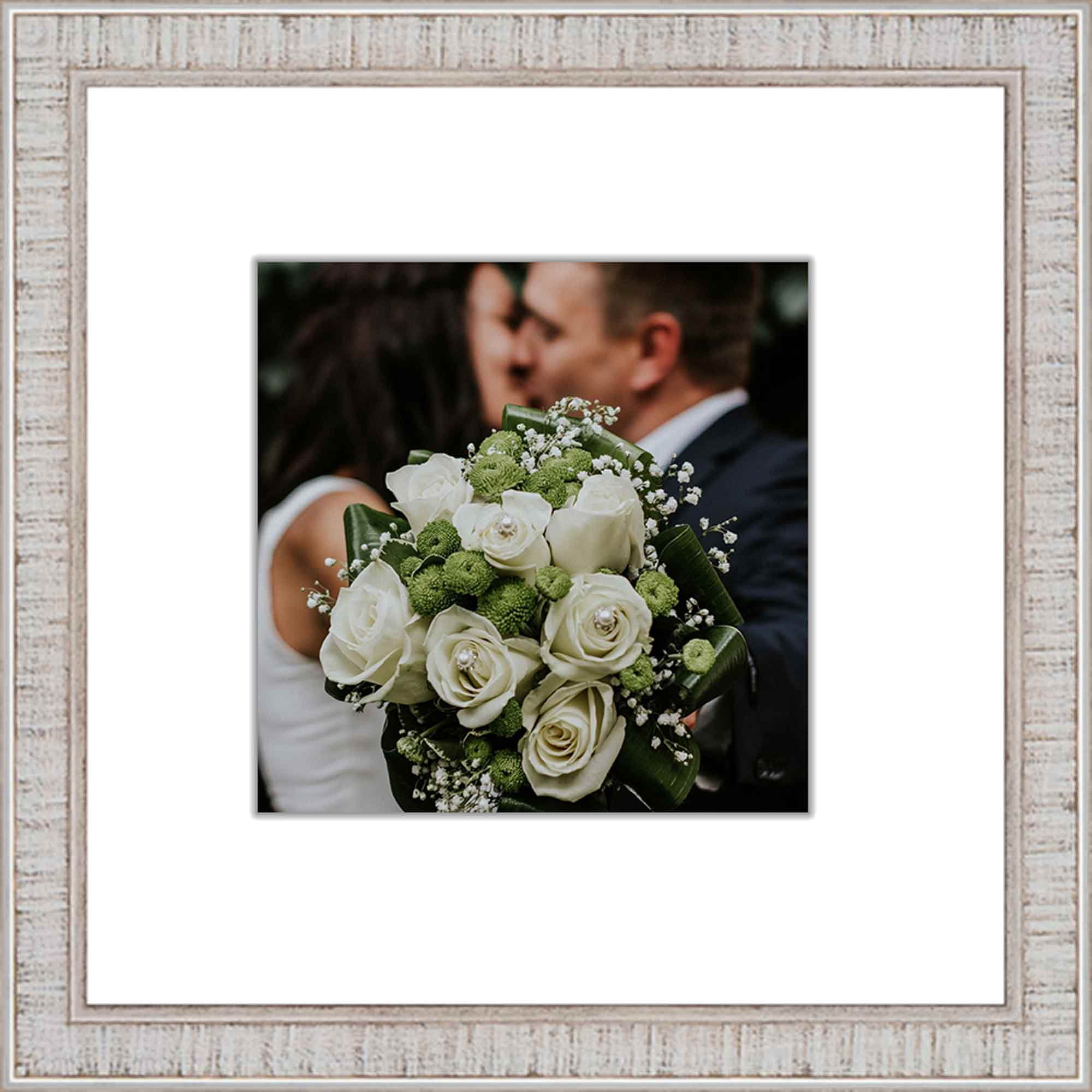 White 4x4 Frame With Mat - 8x8 Frame For a 4" x 4" Photo - Great for ...