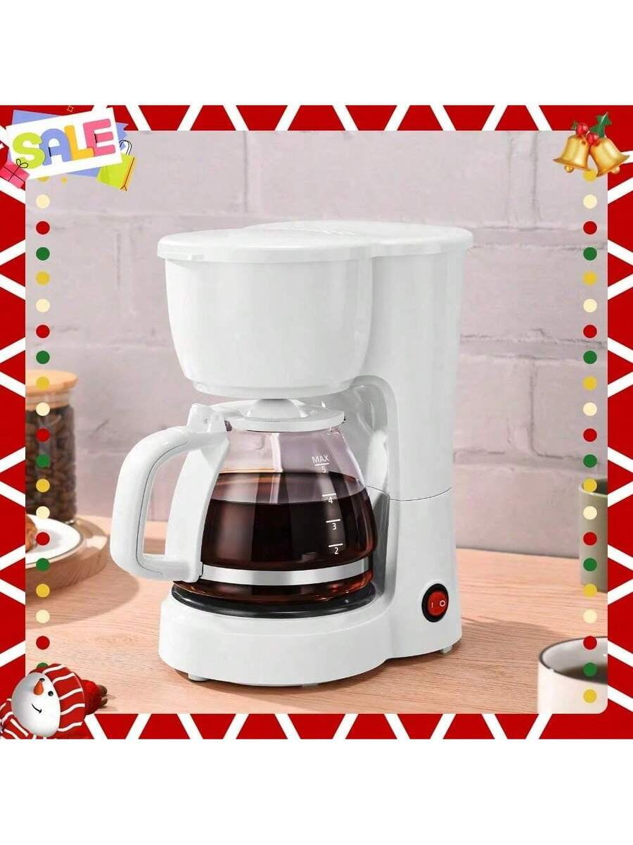White 5-Cup Coffee Maker - Compact Design, Easy Operation, Auto Keep ...
