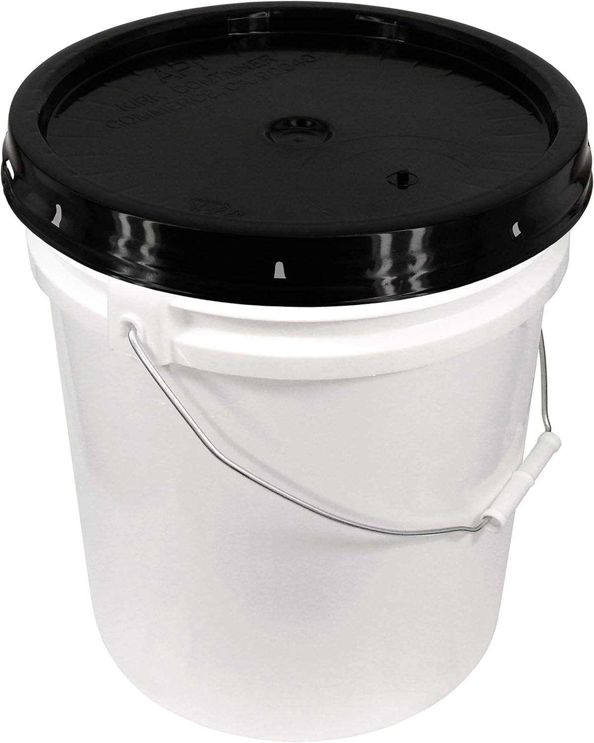 White 5 Gallon 90 mil Bucket with Snap On Lid (Black) - Walmart.com