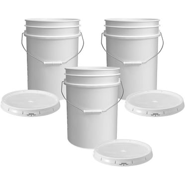 Premium 5 Gallon Bucket 6 Pack, Food Grade BPA Free HDPE, Heavy Duty ...