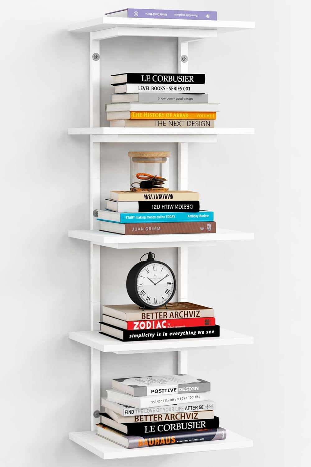 White 5 Tier Wall Shelf Unit for Shoes Display, Lack Wall Bookshelf for ...