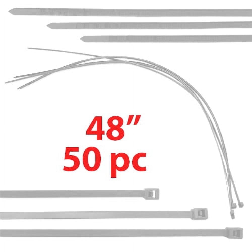 Voyager Tools 50-Pack 4-Foot White Cable Ties, 48-Inch - Walmart.com