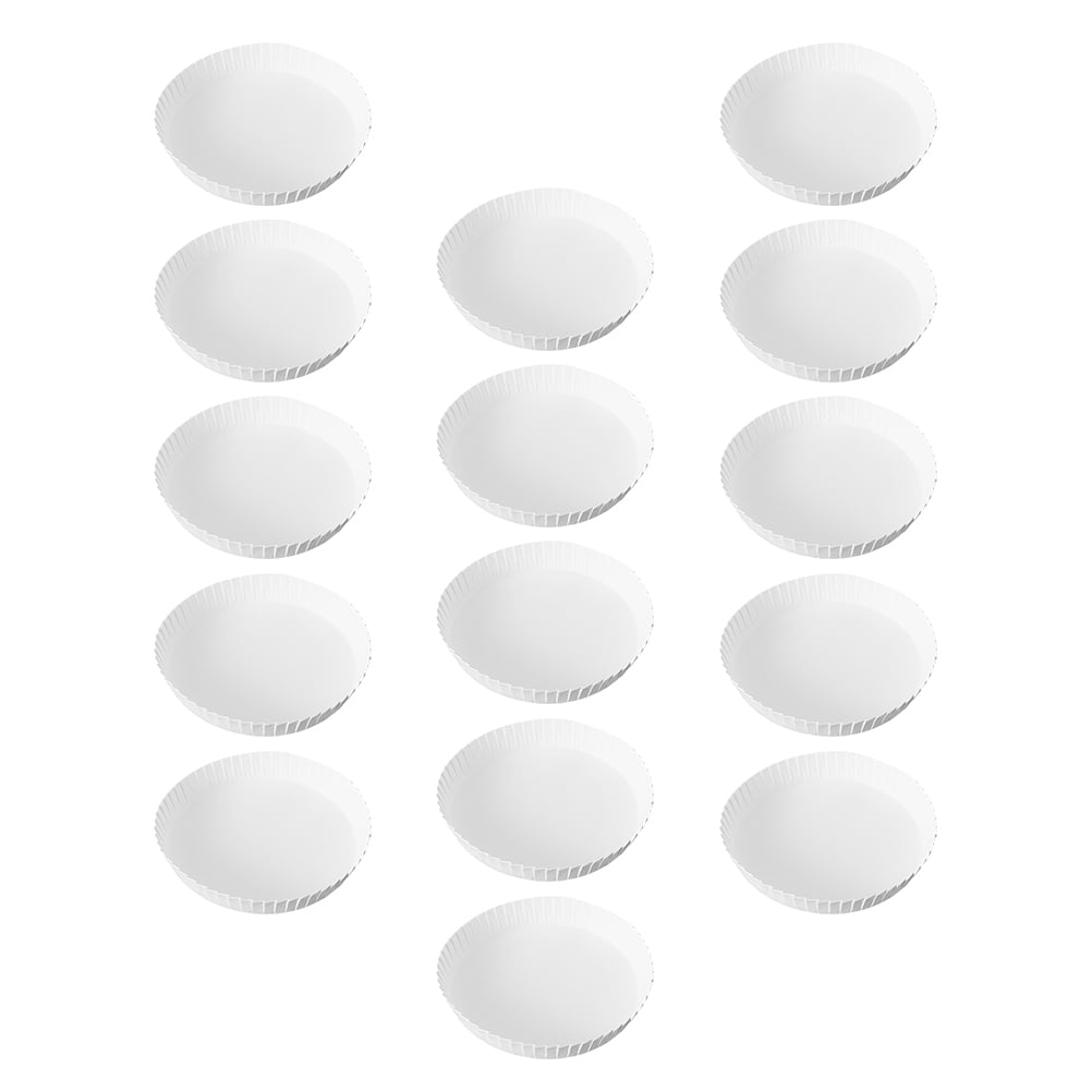 White 50 Pcs Paper Plastic Cup with Lid Disposable Coffee Cups Hot ...