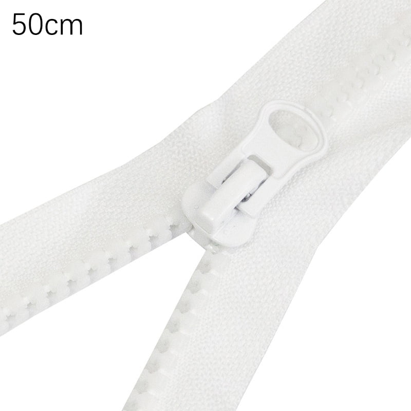 (White 50CM Single Head) Resin Zipper Open-end Sliders Zippers Two-way ...