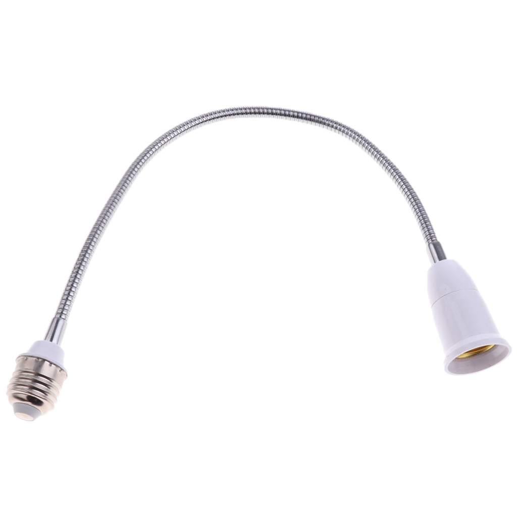 White 50cm to Light Lamp Socket Flexible Extension Adapter Converter ...
