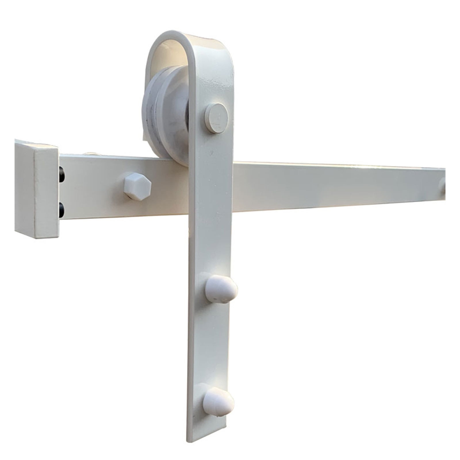 White 5FT-10FT Black Classic Sliding Wood Door, Sliding Rail Barn Door ...