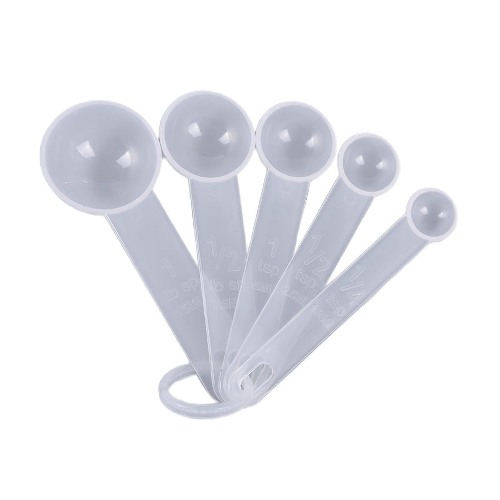 (White) 5PCS/lot Measuring Spoon With Scale For Kitchen Cake Baking ...
