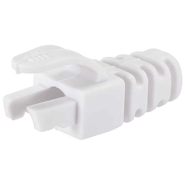 White 6.5mm Hole Dia RJ45 Boots Cover Anti Dust Plastic Protector for ...