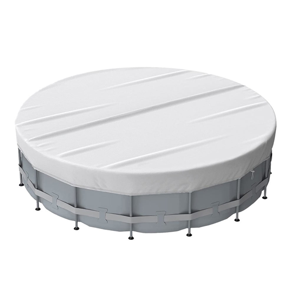 White 6/8/10/12/15/18FT 210D Courtyard Circular Pool Cover Furniture ...