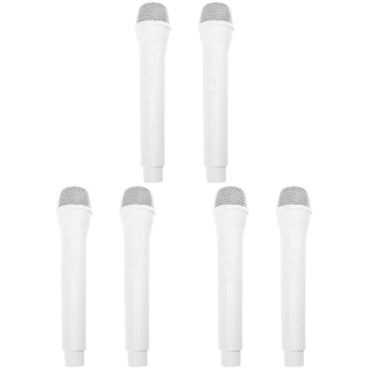 White 6 Pcs Toys Childrens Artificial Mic Prop Realistic Microphone ...