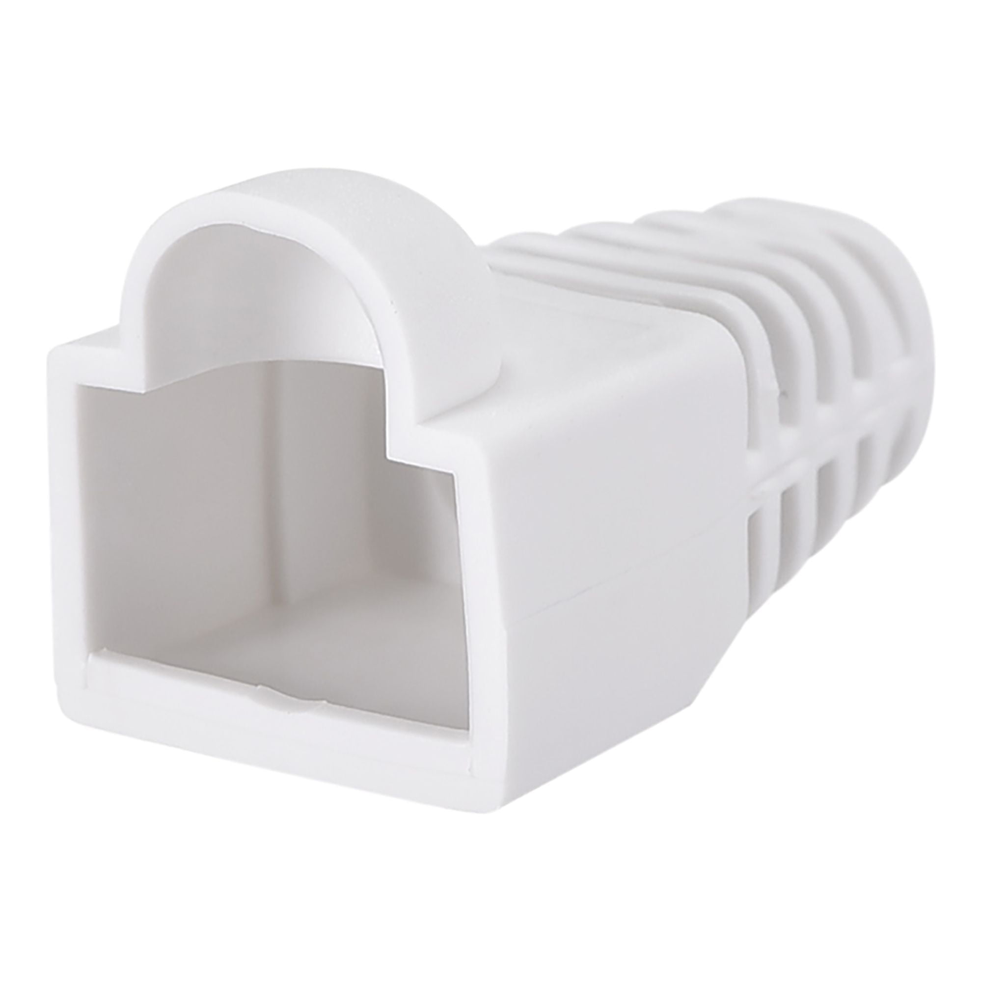 White 6mm Hole Dia RJ45 Boots Cover Anti Dust Plastic Protector for ...